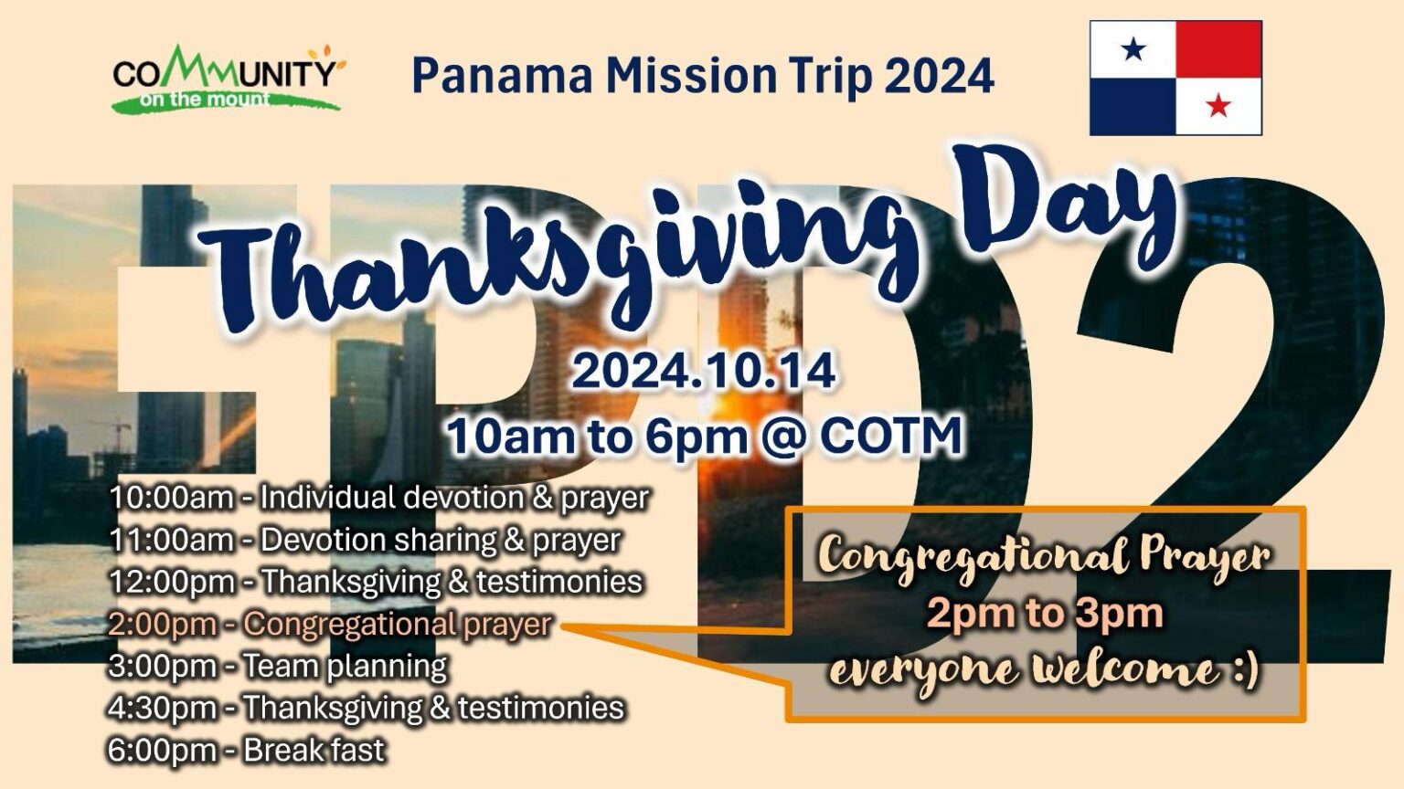 Thanksgiving Prayer Day – Panama Mission Trip 2024 – COTM – Community ...